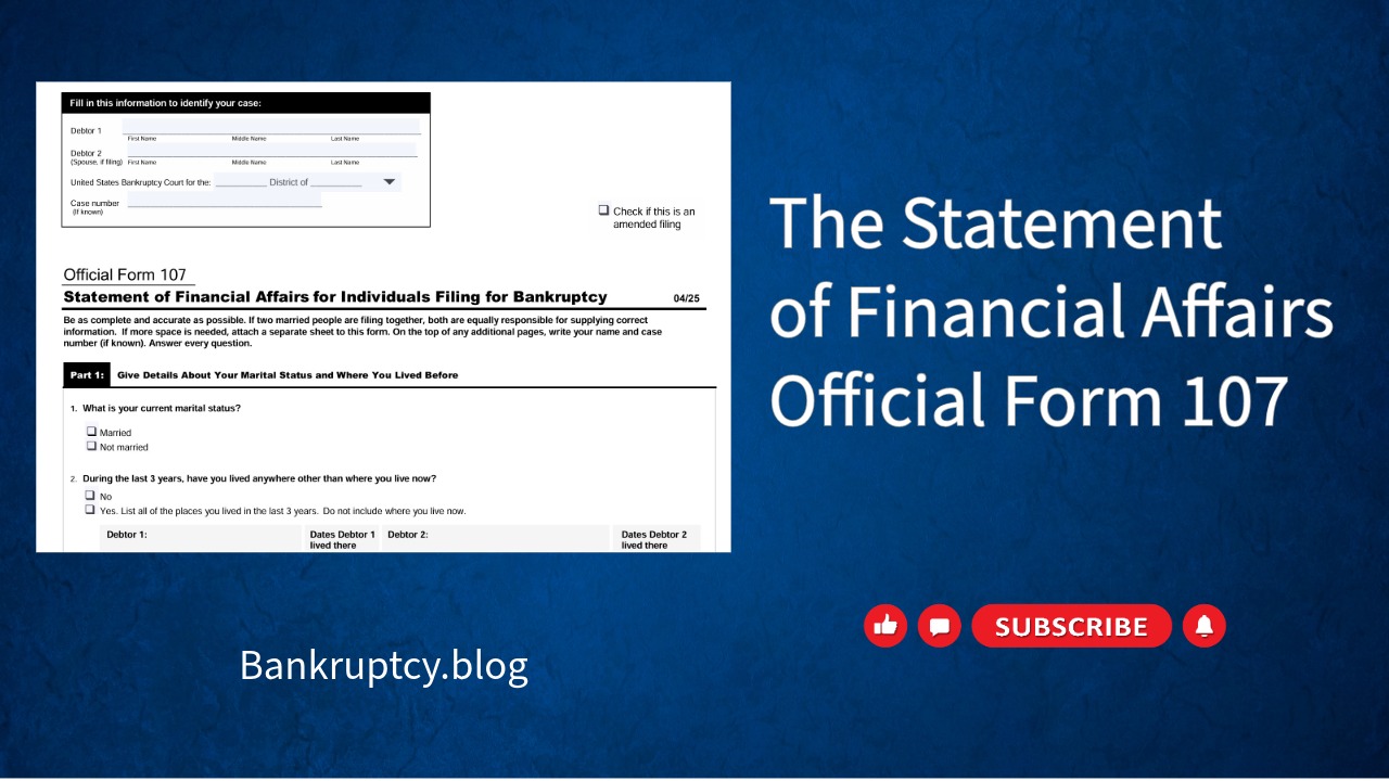 Statement of Financial Affairs of the Bankruptcy Petition Explained ...